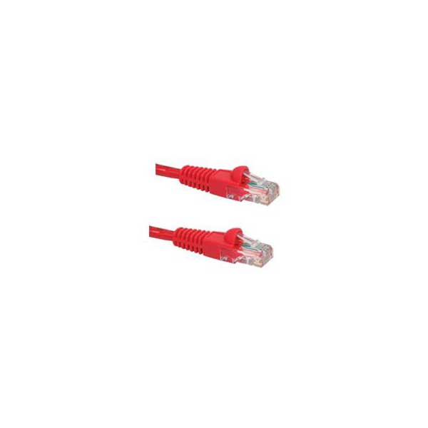 Cat5e Network Patch Cable with Boots, Red, 25FT