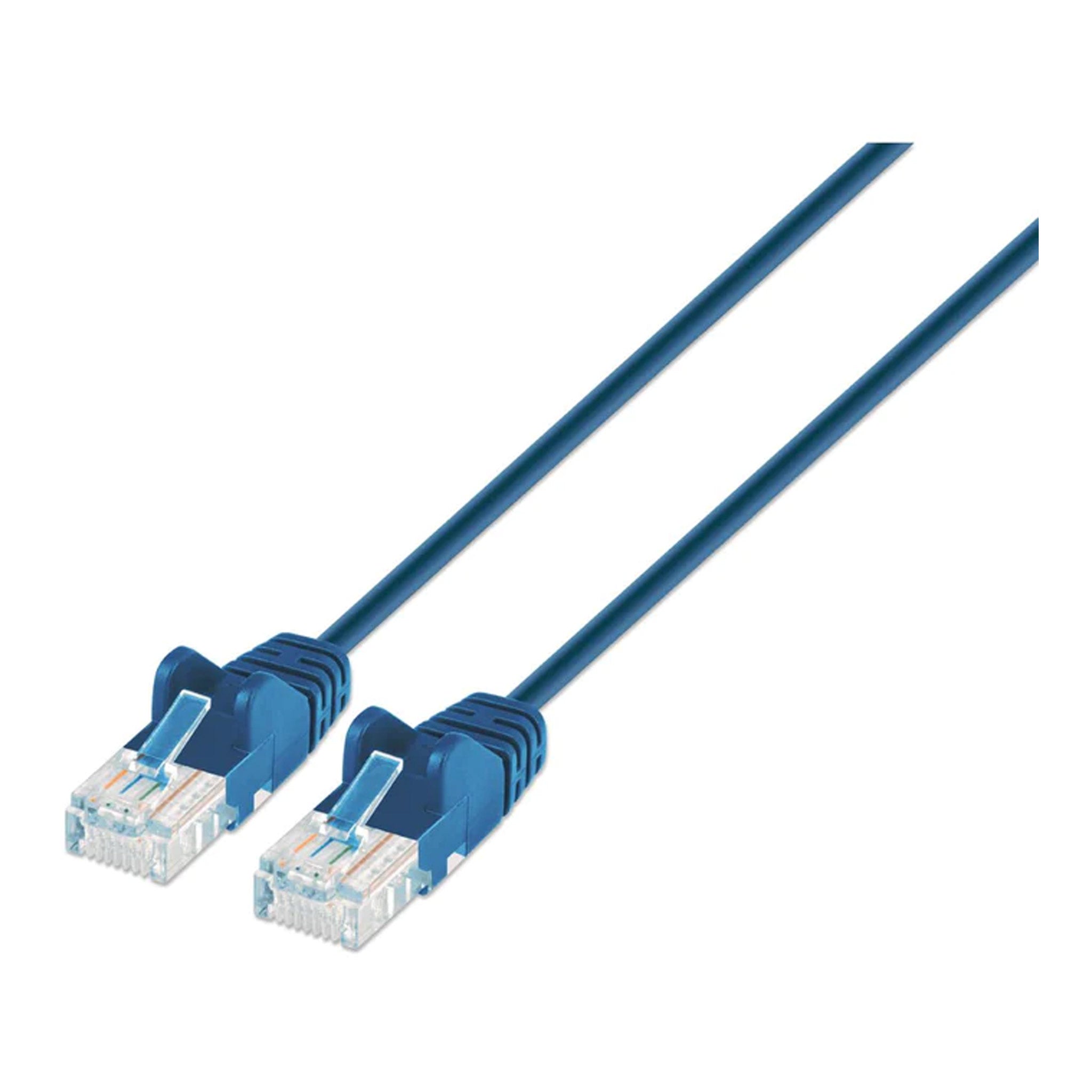 Intellinet 742160 Cat6 UTP Slim Network Patch Cable, Blue, 7FT