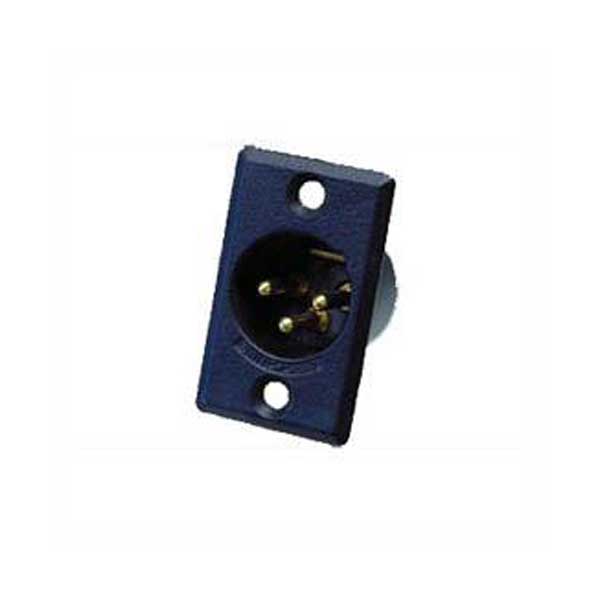 3 Pin XLR Male Panel Mount Connector - Black Finish