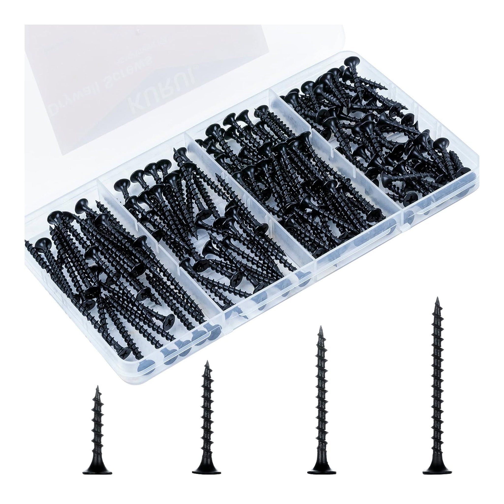 Altex Preferred MFG Drywall Screws Assortment Kit - 165-Piece, Black