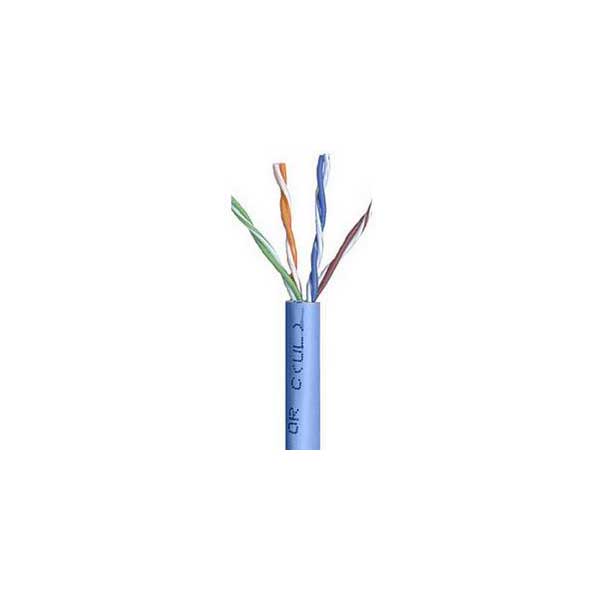 Blue Cat5e Shielded Cable, 24AWG, 4-Pair, 350MHz, PVC, Sold By The Foo