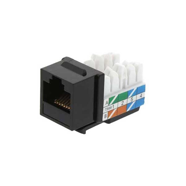 CAT5e 110-Type UTP 8P8C RJ‐45 Keystone Jack - Black