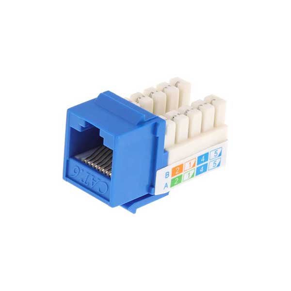 CAT6 110-Type UTP 8P8C RJ‐45 Keystone Jack - 25-Pack - Blue