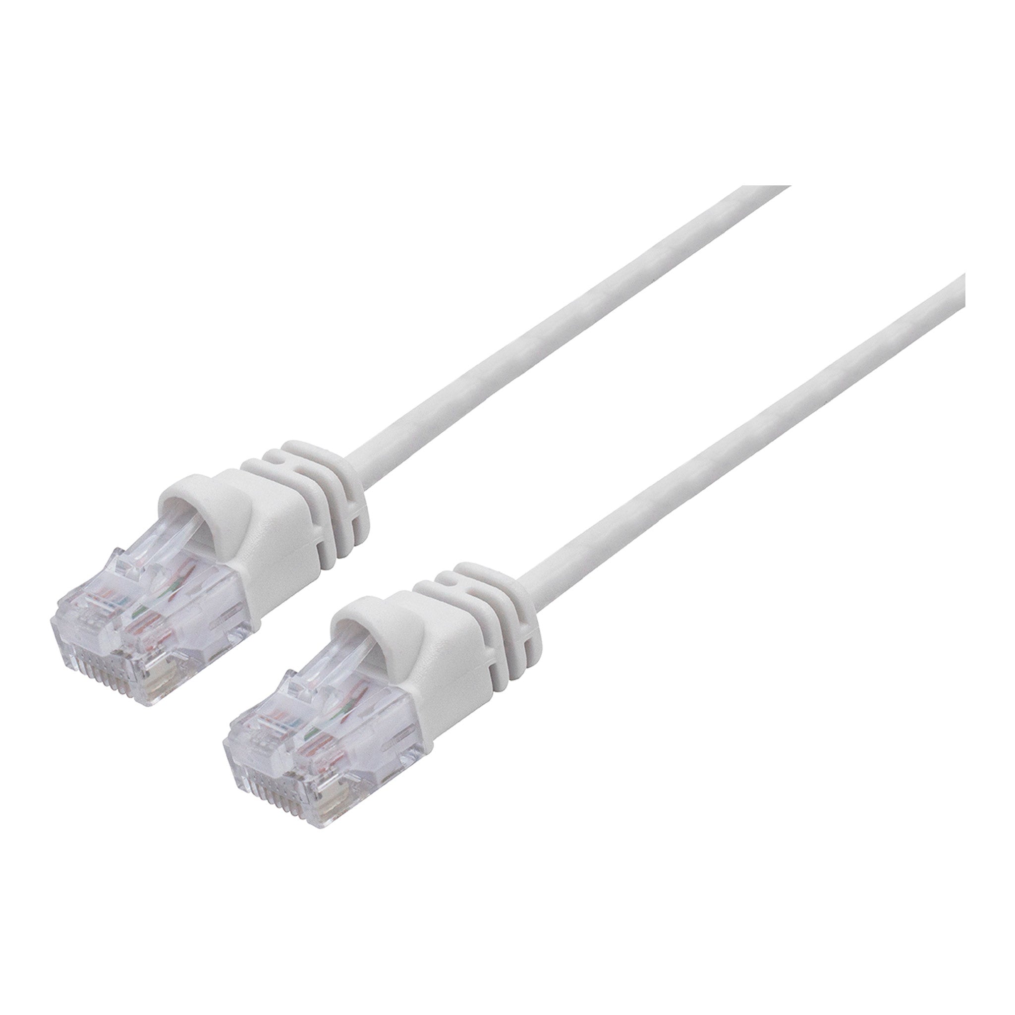 Cat6A Thin Network Patch Cable, 10Gbps, 30AWG, White, 1FT