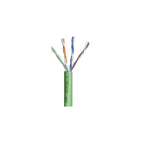 Green Cat5e Shielded Cable, 24AWG, 4-Pair, 350MHz, PVC, Sold By The Fo