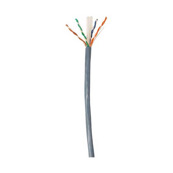 Grey Cat6 CMR Cable, 23AWG, 4-Pair, 600MHz, 1000FT Box