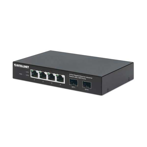 Intellinet 508247 4-Port Gigabit Ethernet Industrial Switch with 2 SFP