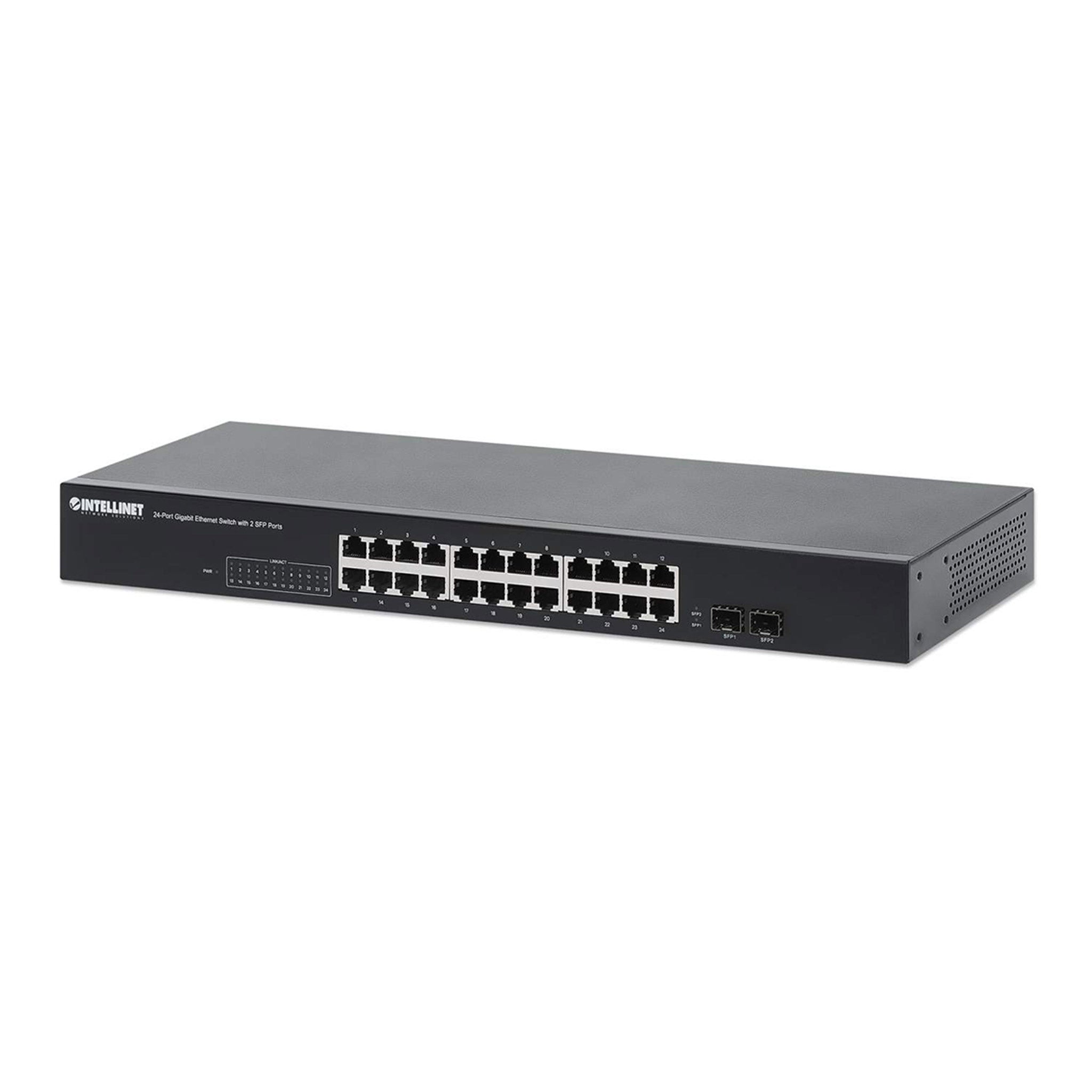 Intellinet 561877 24-Port Gigabit Ethernet Switch with 2 SFP Ports