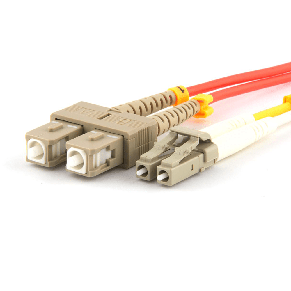 LC to SC 30M, Multimode Fiber Optic Patch Cable, Duplex, OM1, PVC (OFN