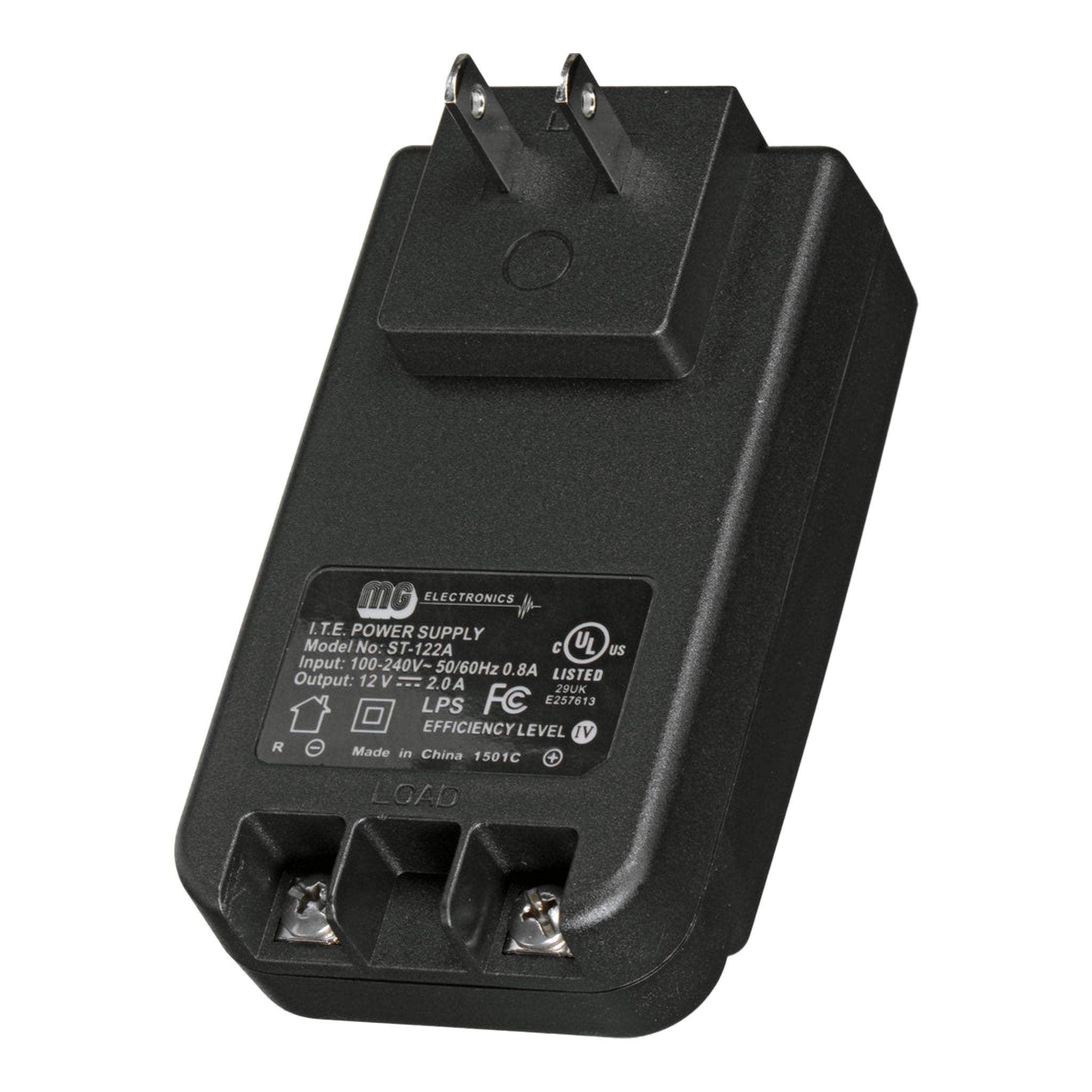 MG Electronics 12VDC 2A Screw Terminals Wall Power Supply