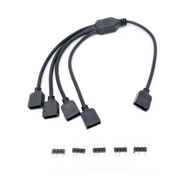 Micro Connectors 30cm Addressable RGB 1 to 4 Splitter Cable