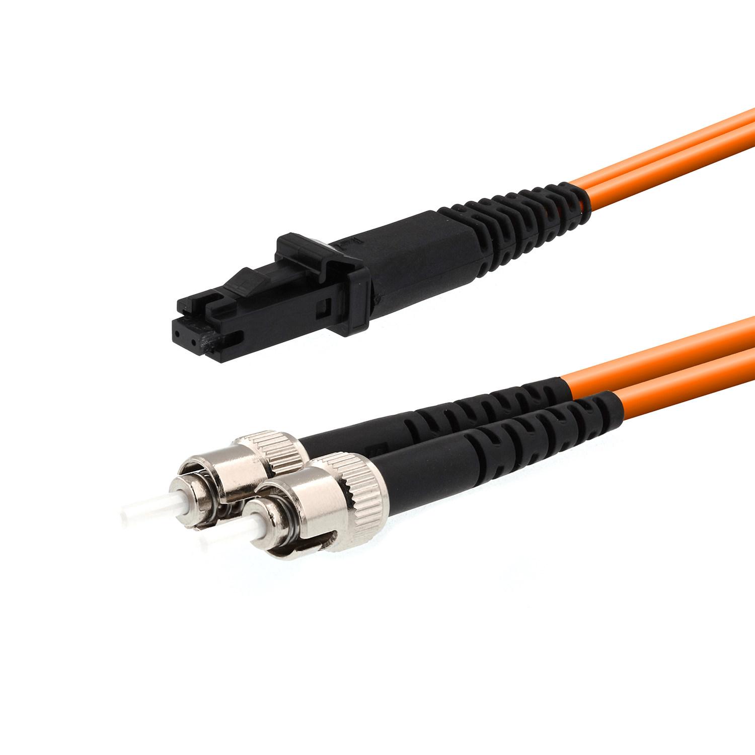 MTRJ to ST 2M, Multimode Fiber Optic Patch Cable, Duplex, OM1, PVC, Or