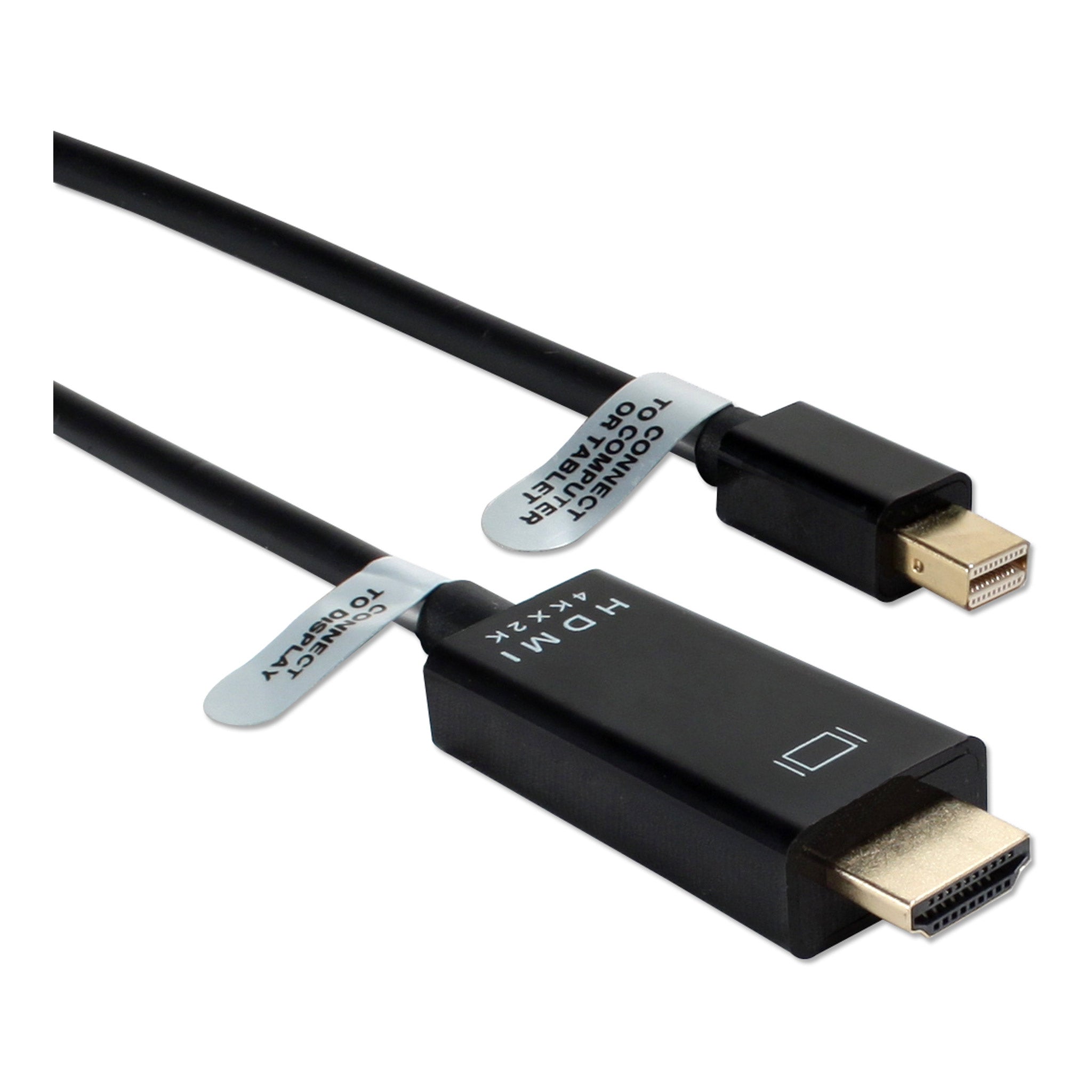 QVS MDPH-15BK 15ft Mini DisplayPort/Thunderbolt to HDMI 4K Conversion