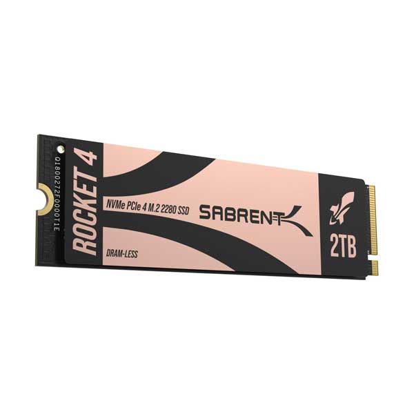 Sabrent Rocket 4 2TB DRAM-LESS M.2 PCIe GEN 4 X4 NVMe SSD