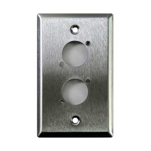 SINGLE GANG SS PLATE 2 HOLE