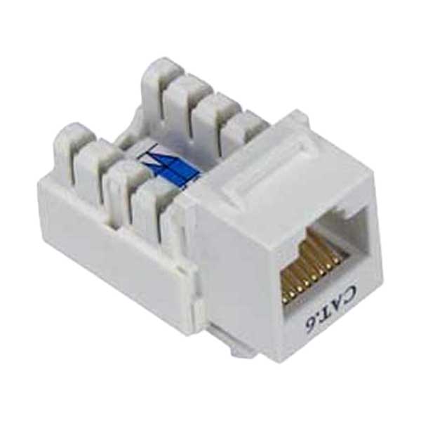 CAT6 Rated UTP RJ‐45 110-Type Keystone Jack White 100-Pack