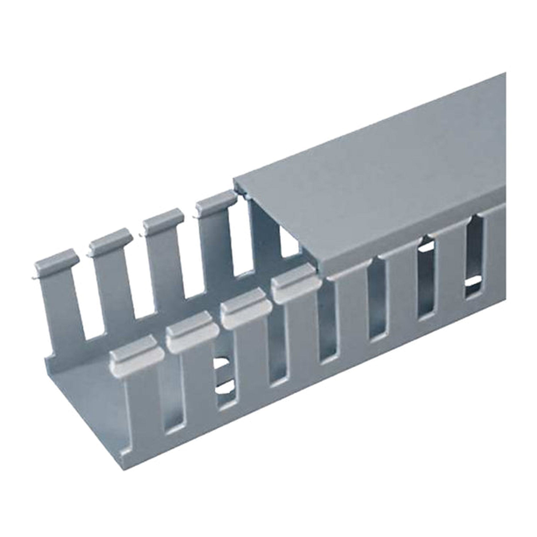 SR Components FD4 6ft Gray Slotted Wall Wiring Duct (4"x 4") with Cove