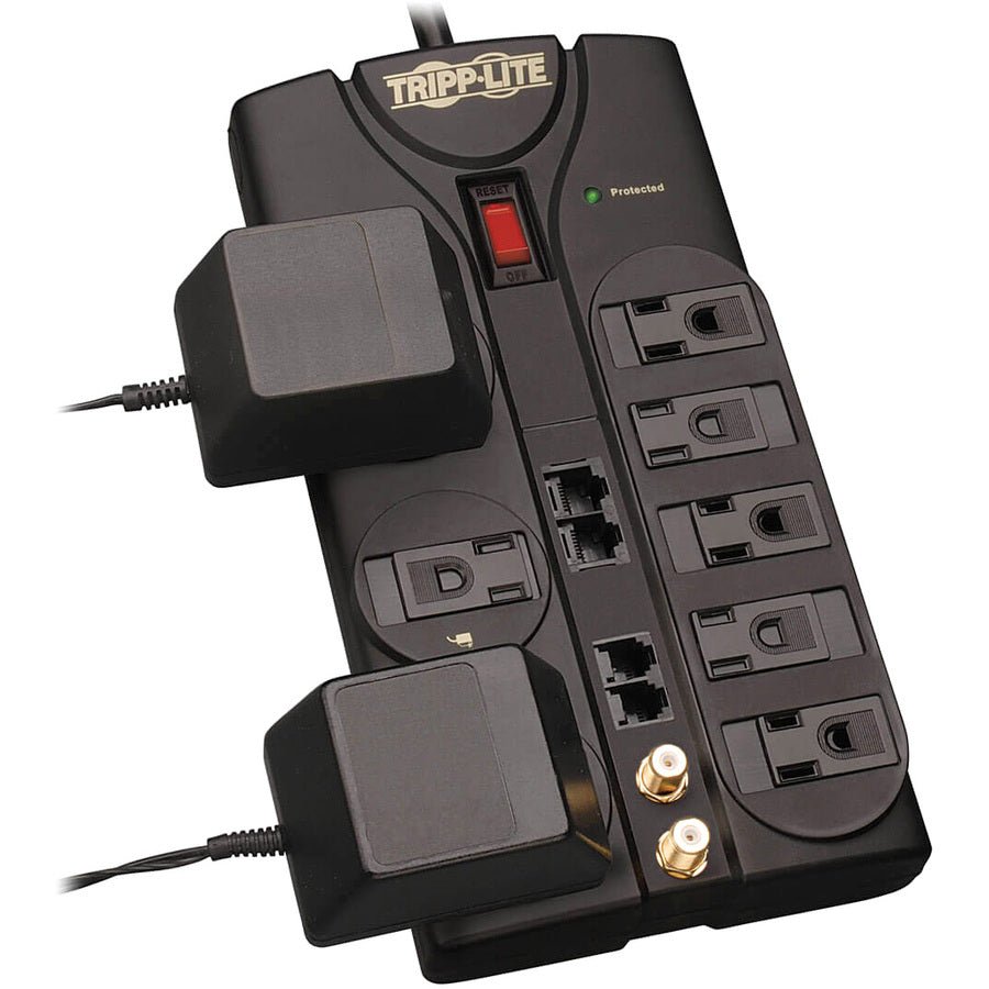 Tripp Lite Surge Protector 120V 8 Outlet RJ11 RJ45 Coax 10ft Crd 3240