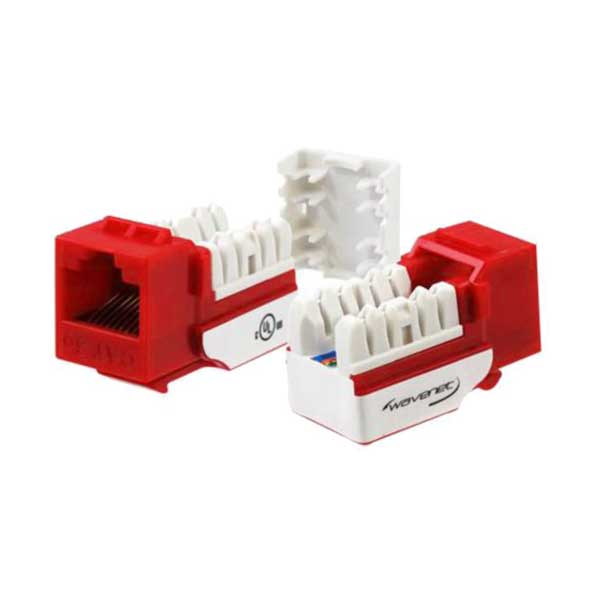 Wavenet 5EKSJRD-S CAT5e UTP 110-Type 8P8C RJ-45 T568A/B Red Keystone J