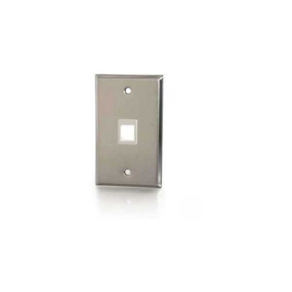 Wavenet SSFP-01P-S 1-Port Single Gang Keystone Wallplate - Stainless S