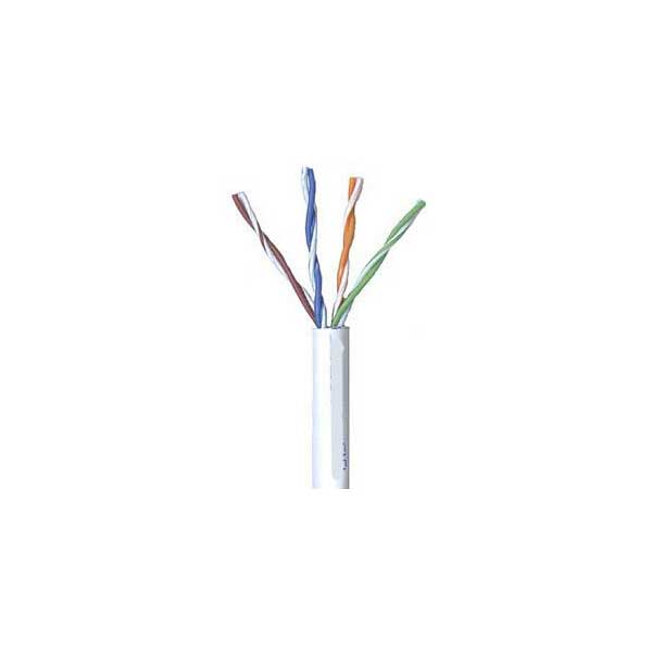 White Cat5e Plenum (CMP) Cable, 24AWG, 4-Pair, 350MHz, FR PVC, Sold By