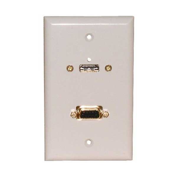WHITE WALLPLATE HDMI + VGA